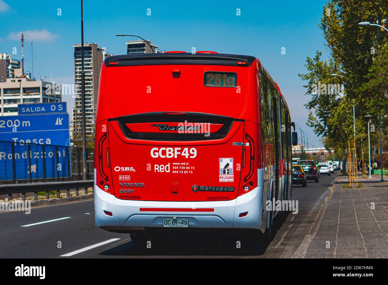 Santiago, Chile - September 2020: A Transantiago / Red Movilidad bus in ...