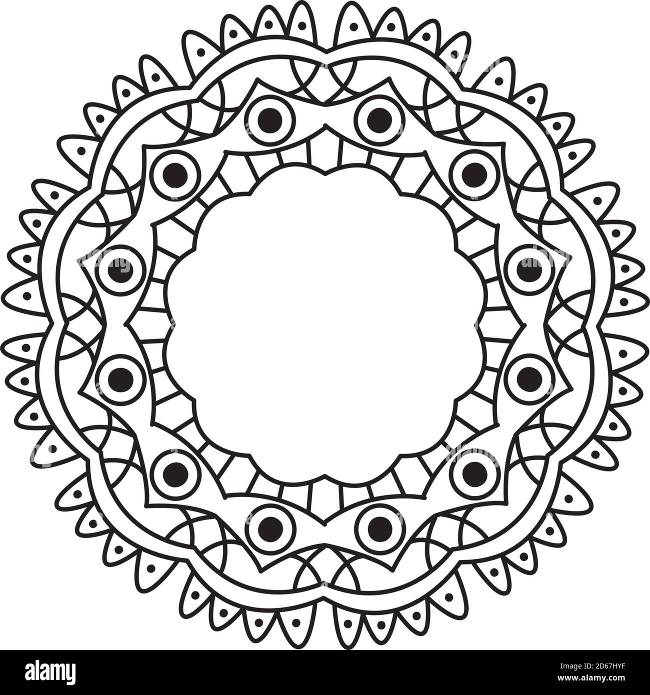 icon of arabic mandala over white background, line style, vector ...