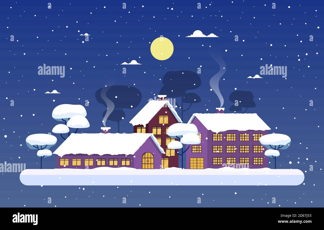 Street full of snow Stock Vector Images - Alamy