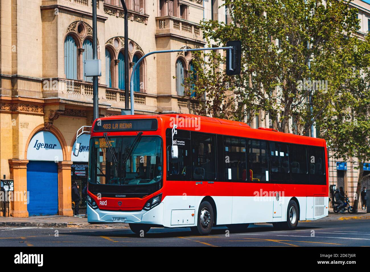 Santiago, Chile - September 2020: A Transantiago / Red Movilidad bus in ...