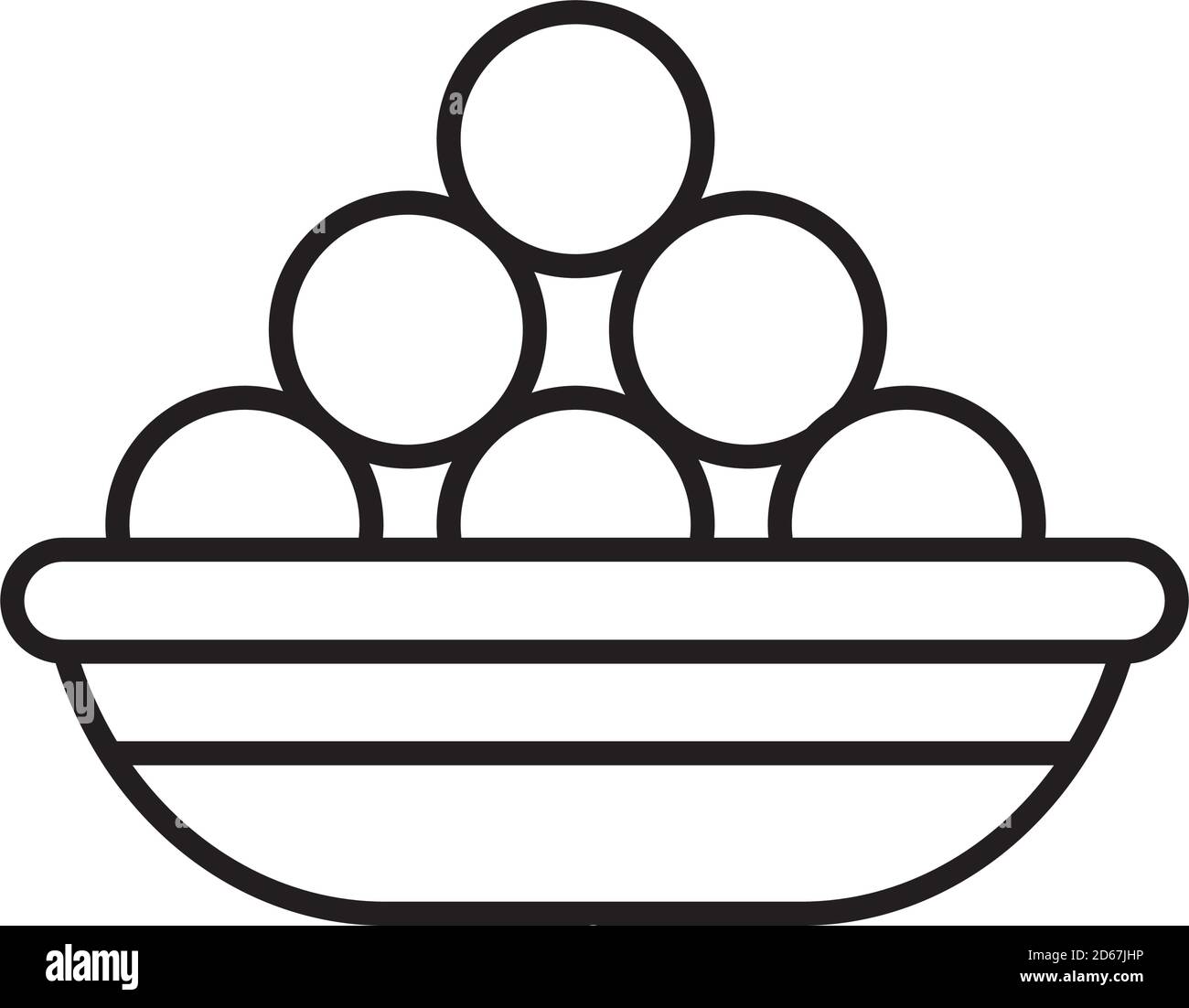 Laddu Diwali Plate Icon over white background, line style, vector ...