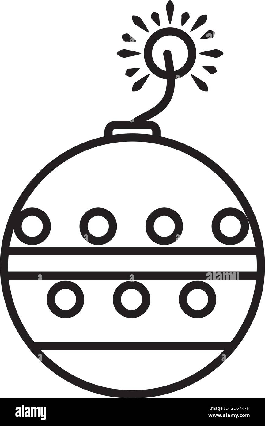 icon of diwali bomb fire cracker over white background, line style ...
