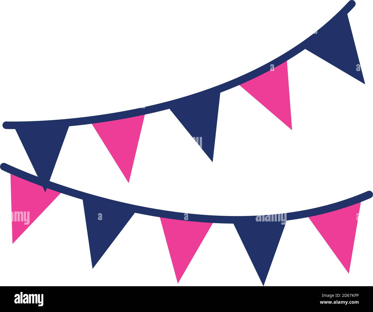 decorative pennants icon over white background, flat style, vector ...