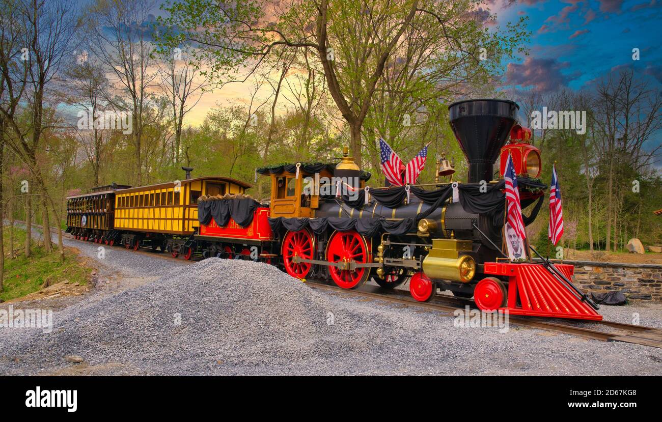 Replica of an Old 1860's Steam Engine Getting Ready on an Early Spring ...