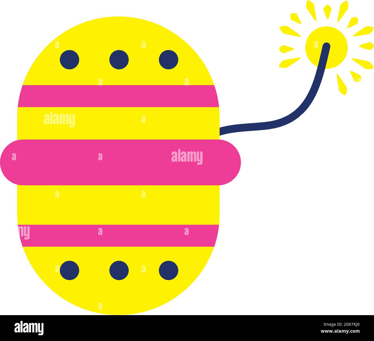 diwali bomb cracker icon over white background, flat style, vector ...