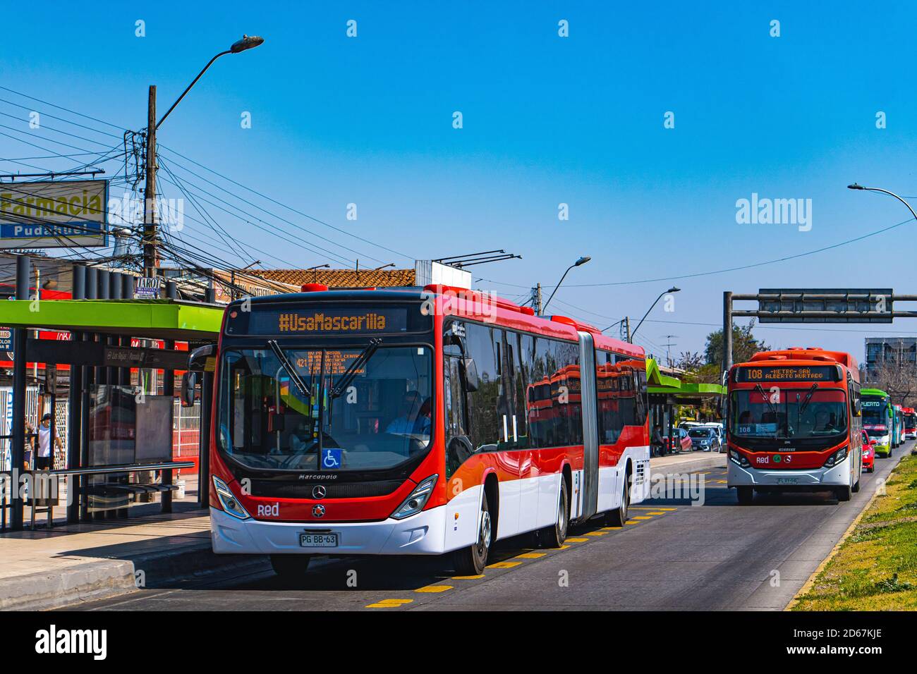 Santiago, Chile - September 2020: A Transantiago / Red Movilidad bus in ...