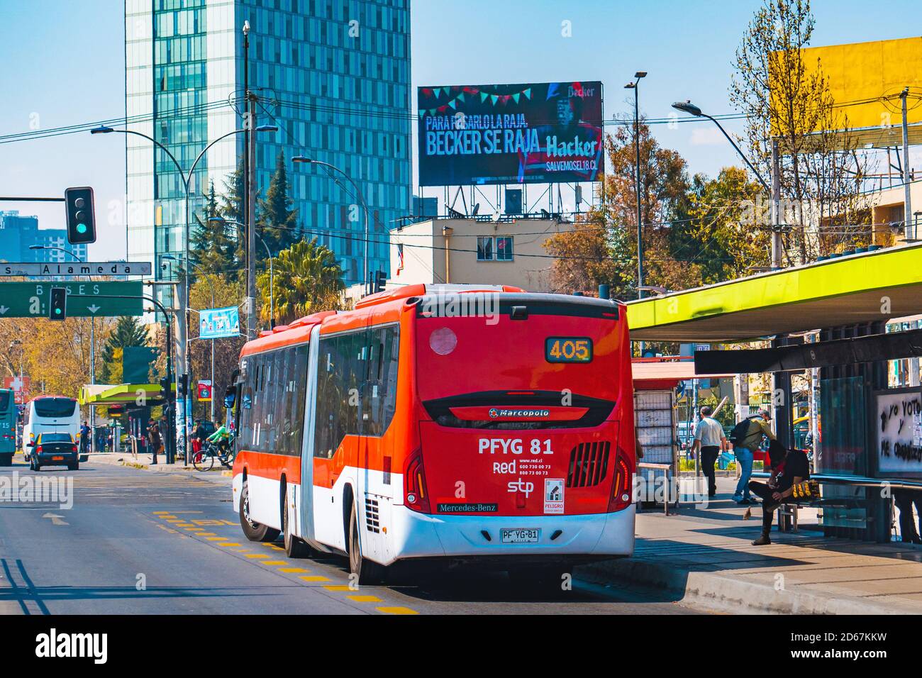 Santiago, Chile - September 2020: A Transantiago / Red Movilidad bus in ...