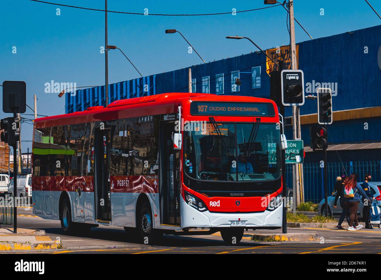 Santiago, Chile - September 2020: A Transantiago / Red Movilidad bus in ...