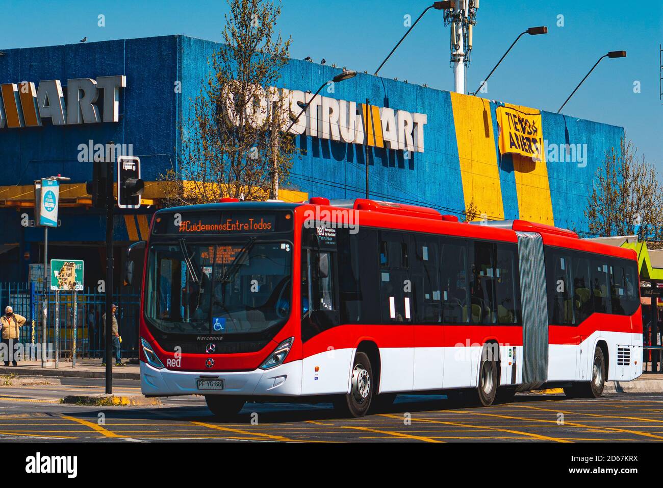 Santiago, Chile - September 2020: A Transantiago / Red Movilidad bus in ...