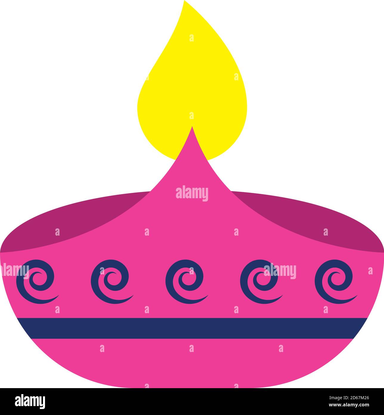 diwali diya icon over white background, flat style, vector illustration ...