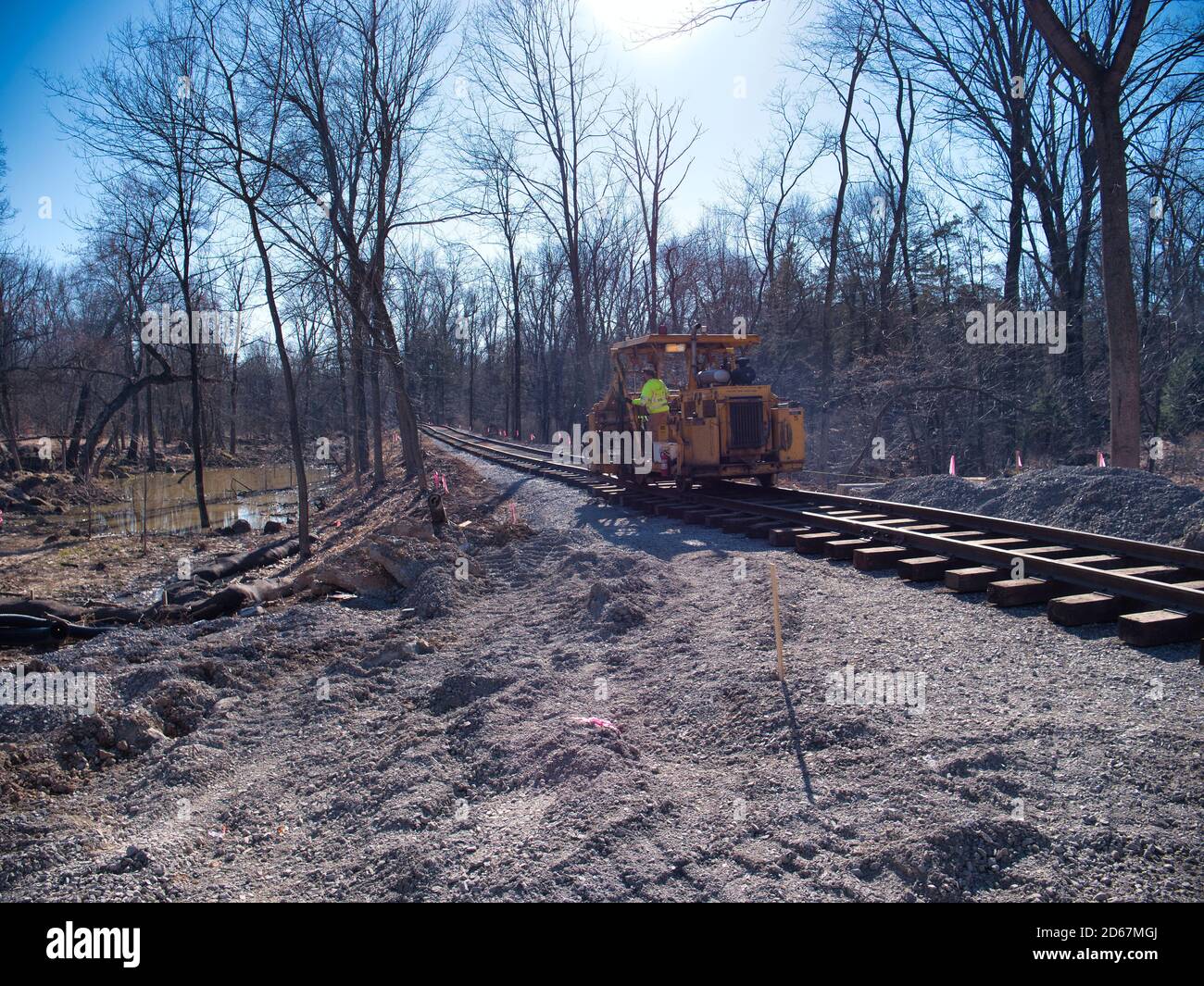 Restoring an Old Railroad Train Track on an Old Right of Way Stock ...