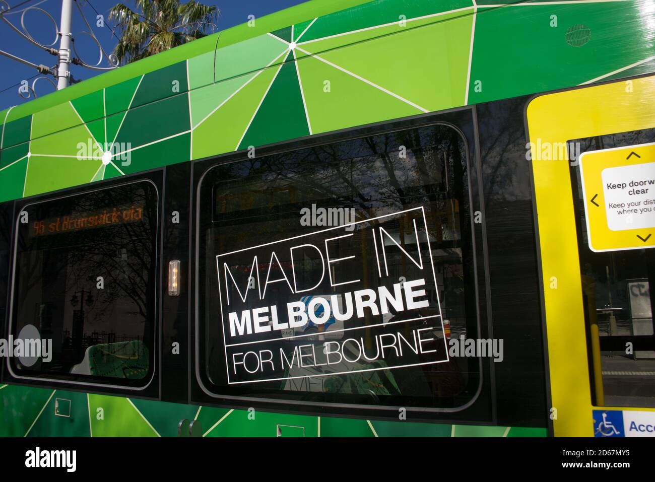Closeup of Melbourne tram window on Fitzroy St, St Kilda Stock Photo ...