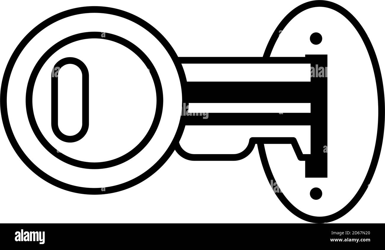 key in key hole icon over white background, line style, vector ...
