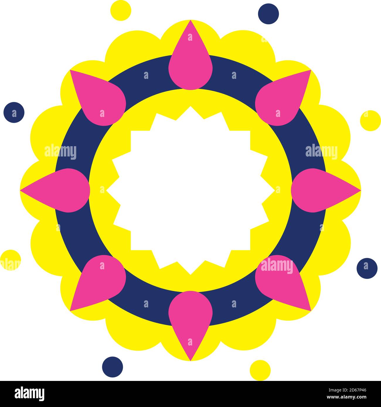 rangoli diwali diya icon over white background, flat style, vector ...