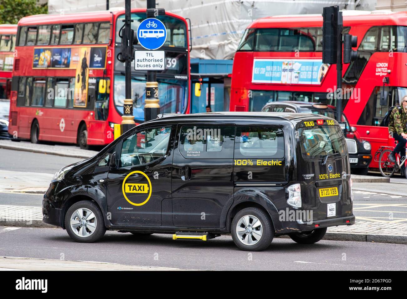 London, UK. 14th Oct, 2020. London's first electric taxi since the ...