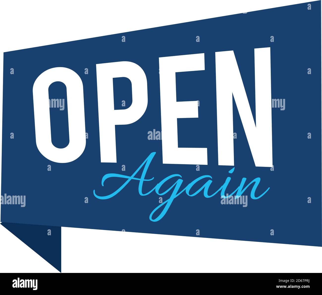 open again sign icon over white background, flat style, vector ...