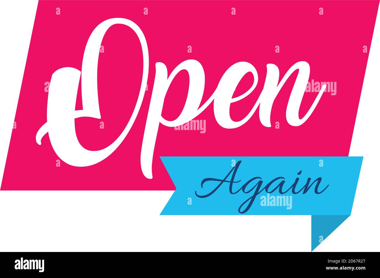 open again sign icon over white background, flat style, vector ...