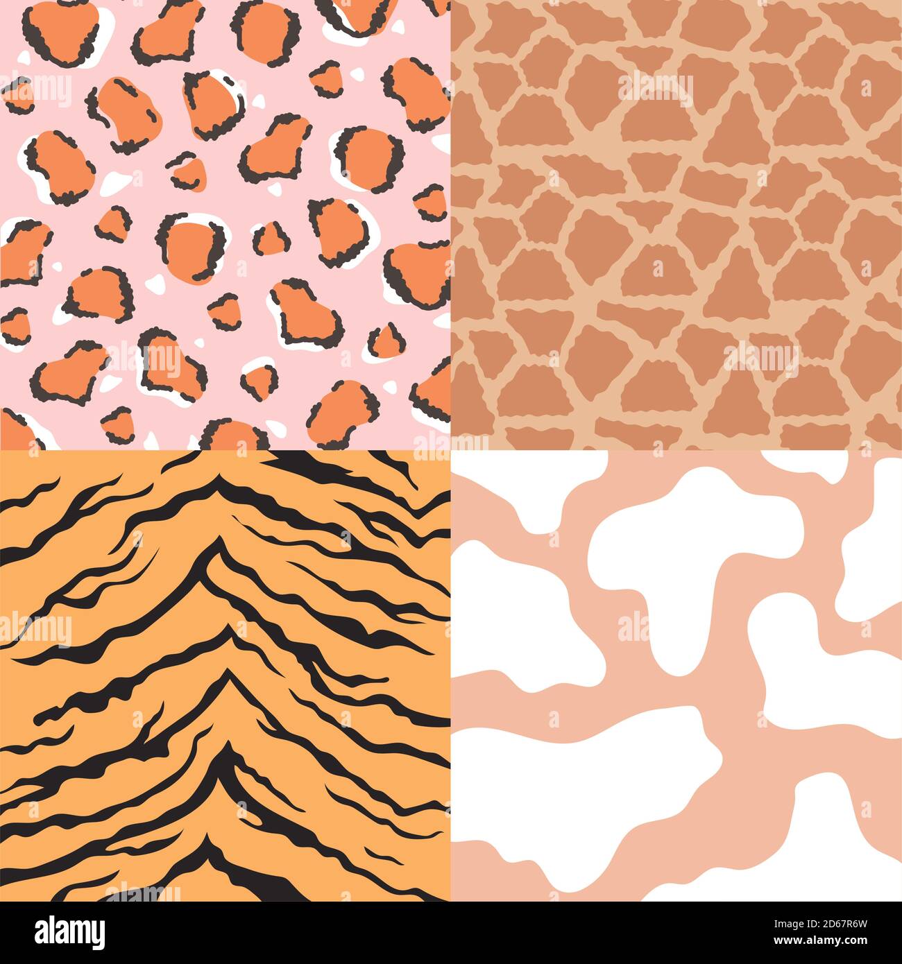 animal skin textures, set of seamless leather patterns vector ...