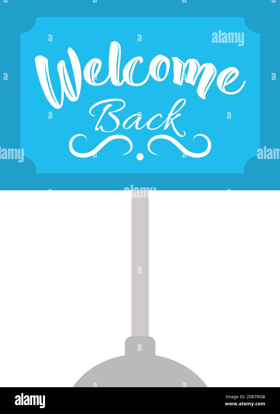 restaurant welcome back sign icon over white background, flat style ...