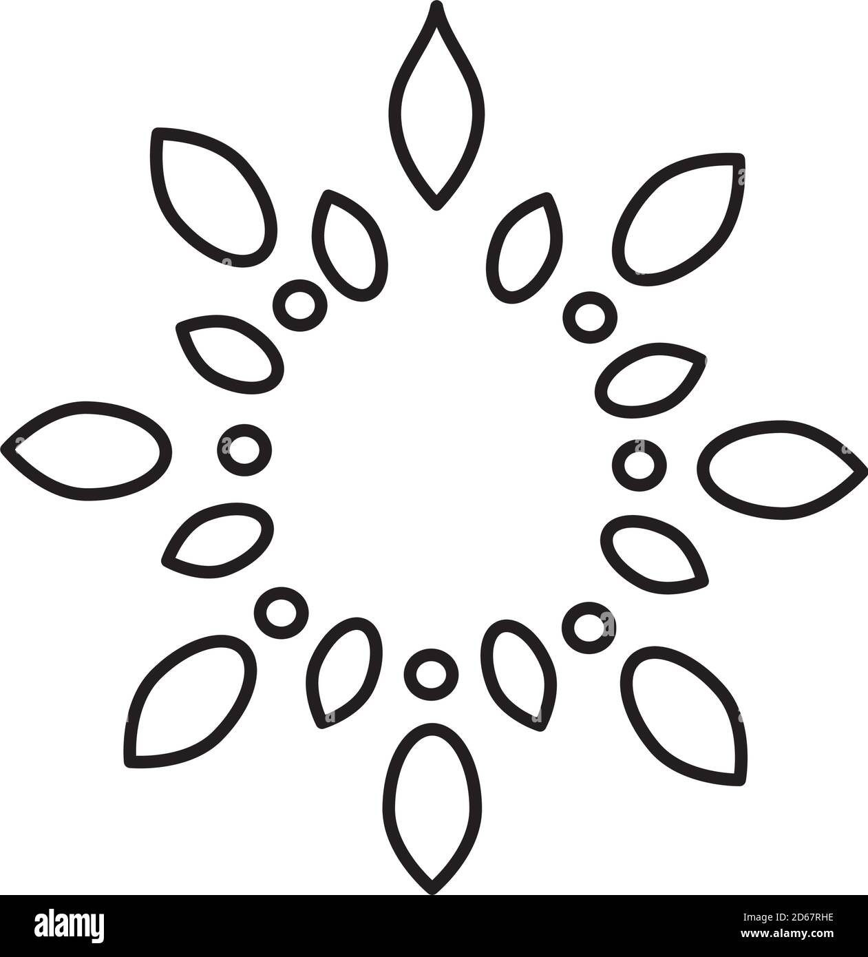icon of rangoli over white background, line style, vector illustration ...