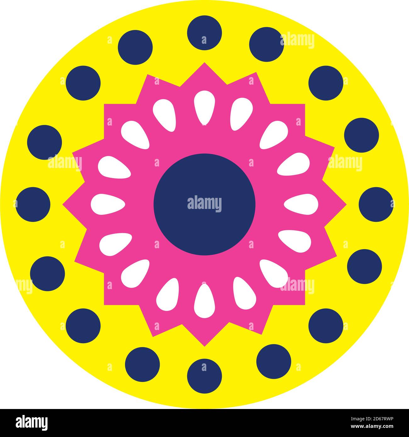 diwali rangoli icon over white background, flat style, vector ...