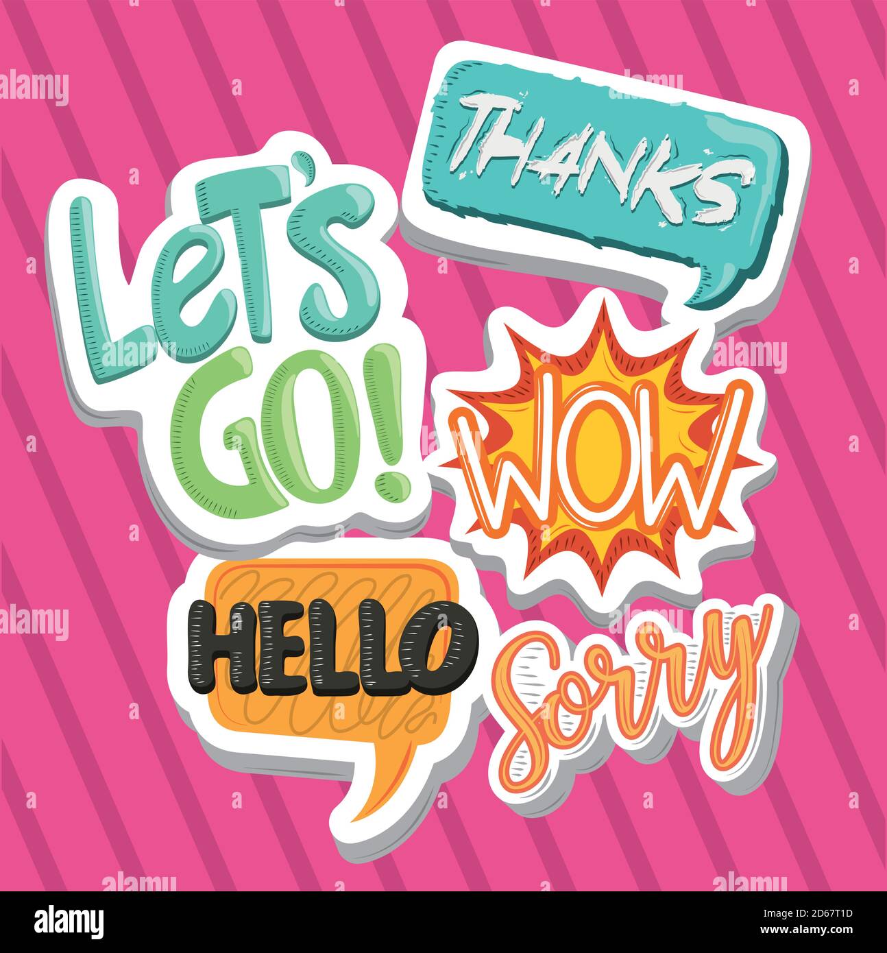 stickers social network with notes and funny design icons vector ...