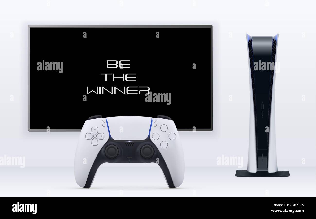 Digital edition Console 3d gaming vector concept. Play station with ...