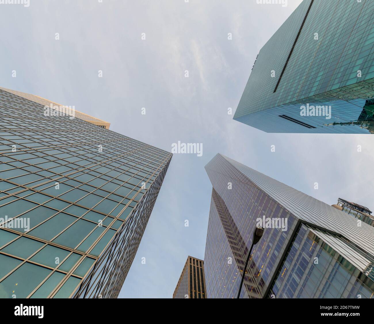 The new york skyscrapers vew from street level Stock Photo - Alamy