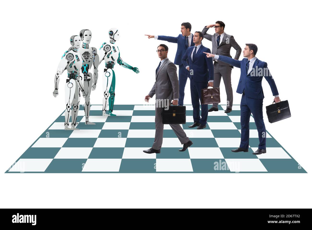 Concept of rivalry between robots and the humans Stock Photo - Alamy