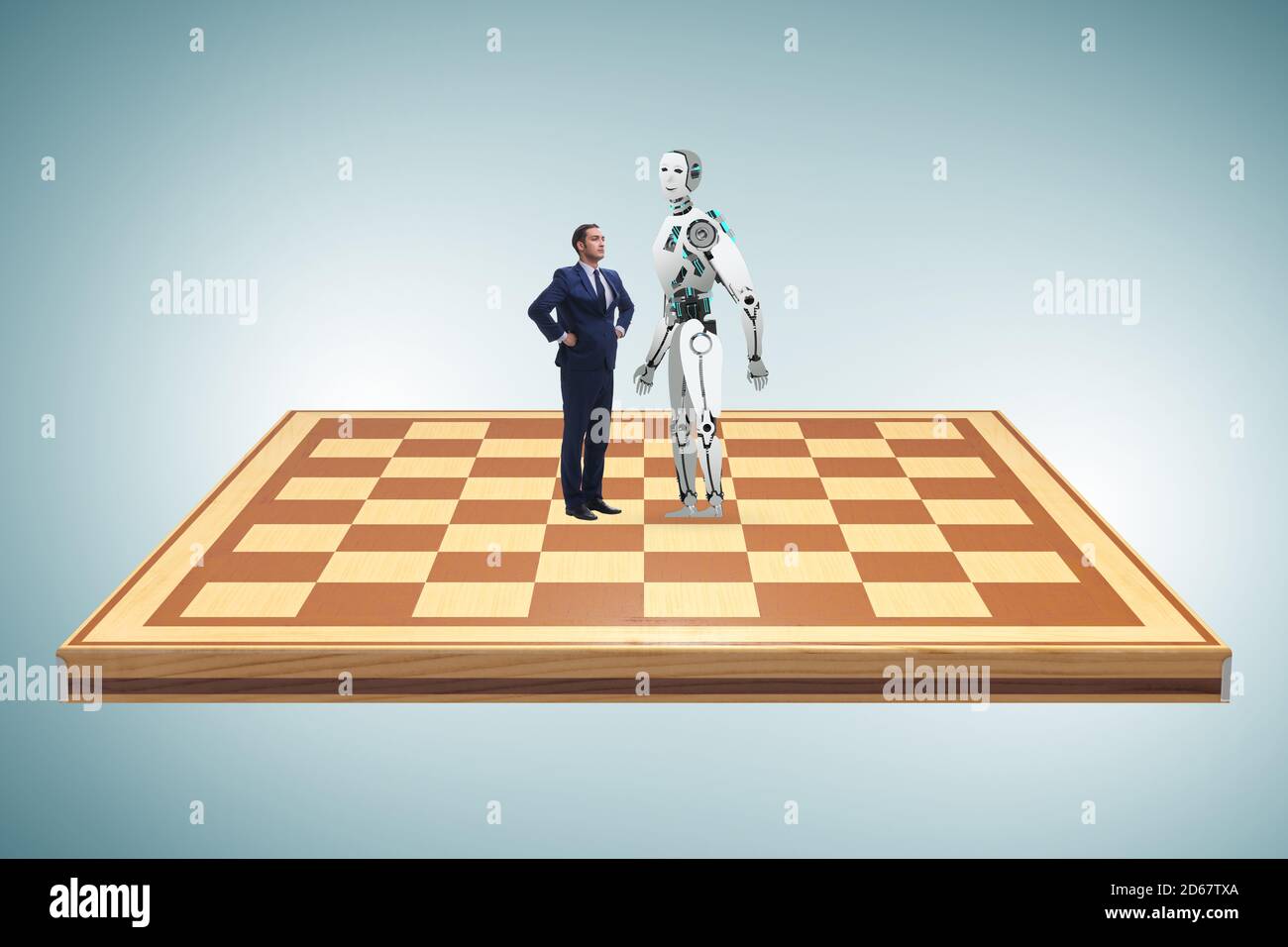 Concept of rivalry between robots and the humans Stock Photo - Alamy