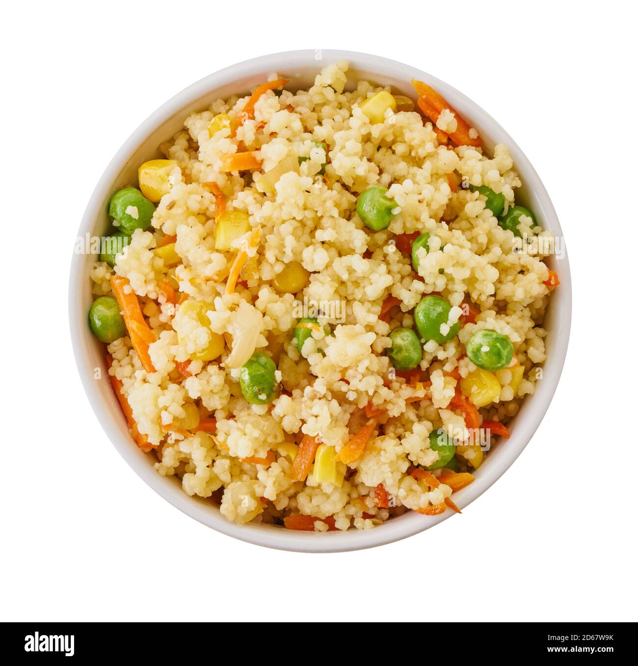 boiled couscous with clipping path, white isolated background Stock ...