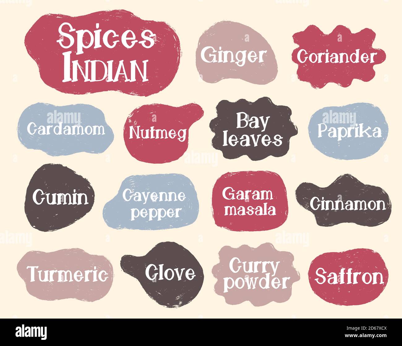 Speech text lable cuisine spice set. Collection design name designation ...