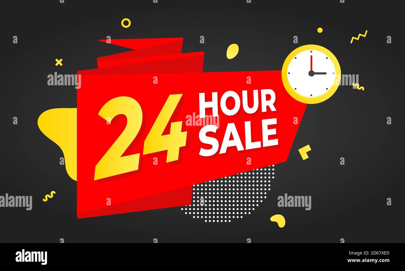 24 hour sale countdown ribbon badge icon sign Stock Vector Image & Art ...