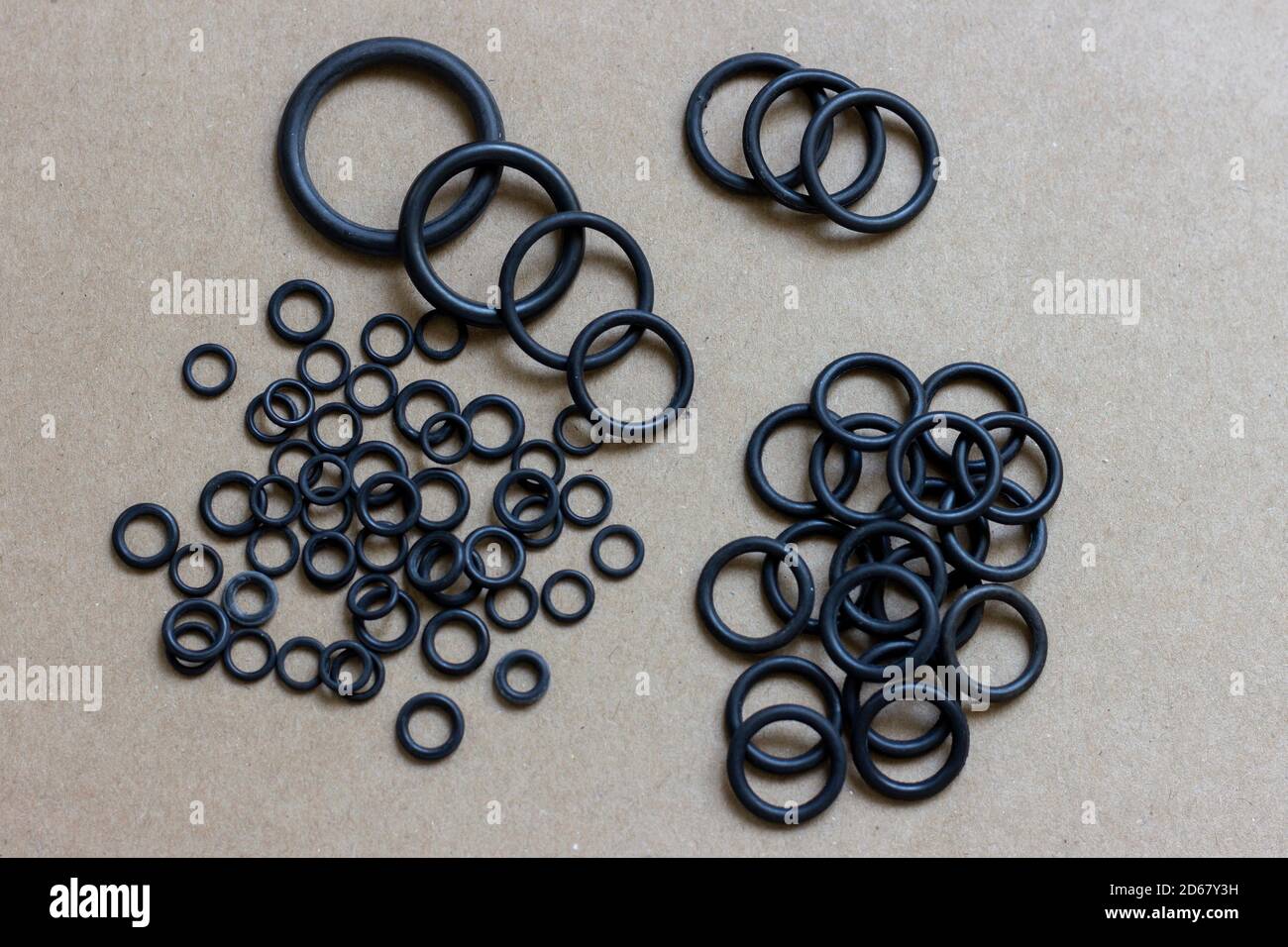 A set of sealing rubber rings of different sizes, designed to seal ...
