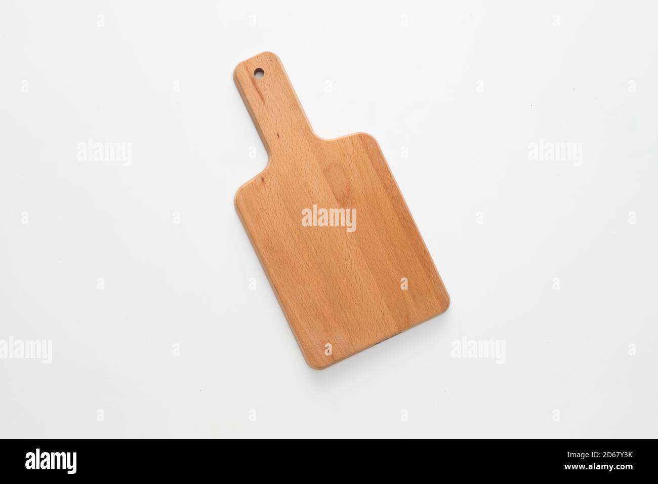 Cutting board on white background , top view, flat lay Stock Photo - Alamy