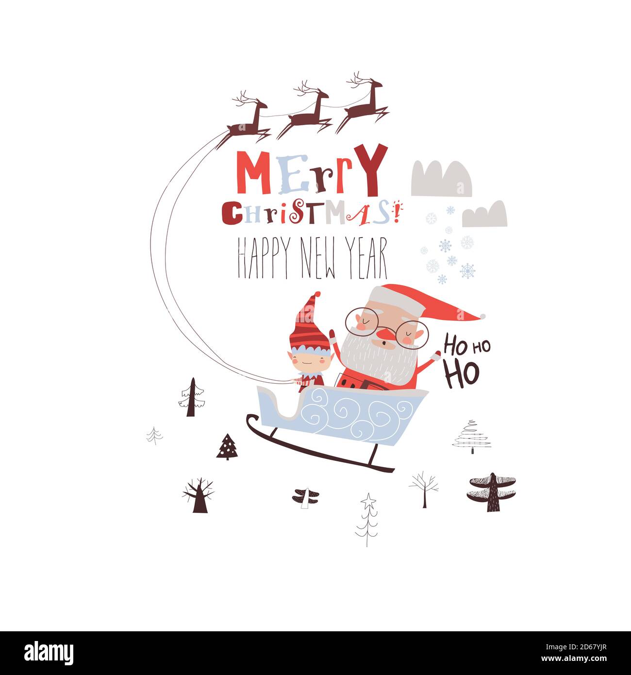 Helper santa winter holiday Stock Vector Images - Alamy