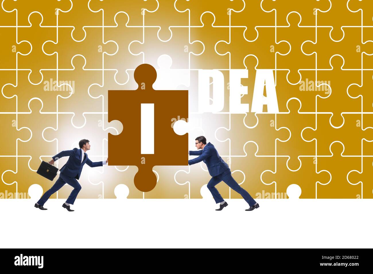 Idea concept with the businessman putting jigsaw puzzle Stock Photo - Alamy