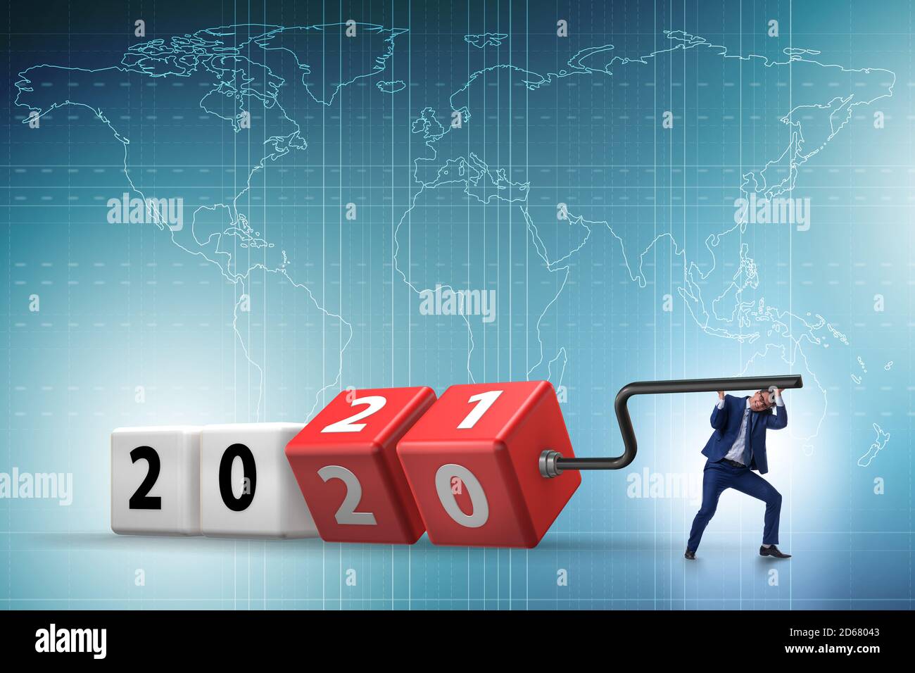 Concept of changing the year from 2020 to 2021 Stock Photo - Alamy