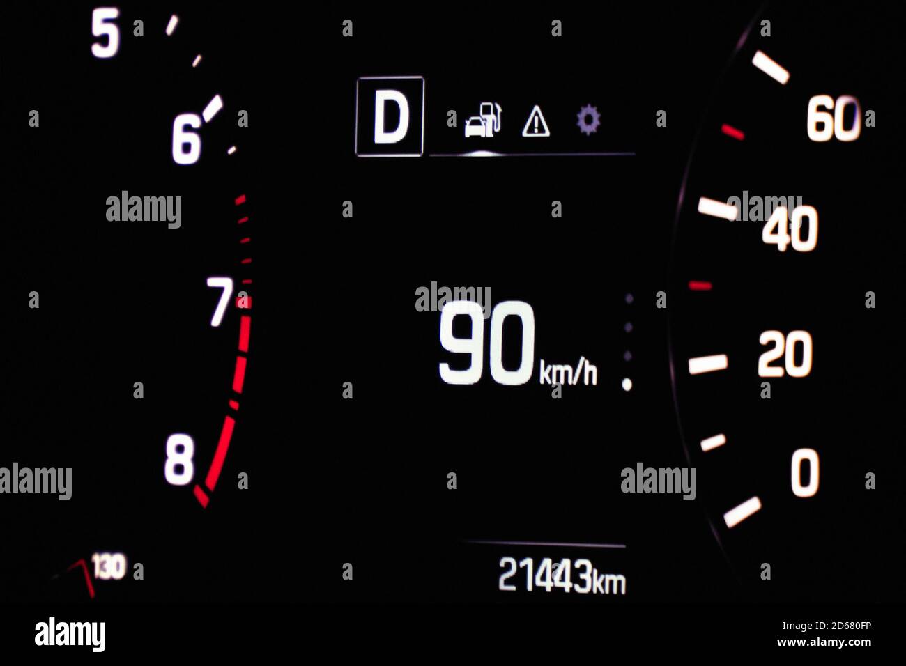 Speedometer in the car on the dashboard Stock Photo - Alamy