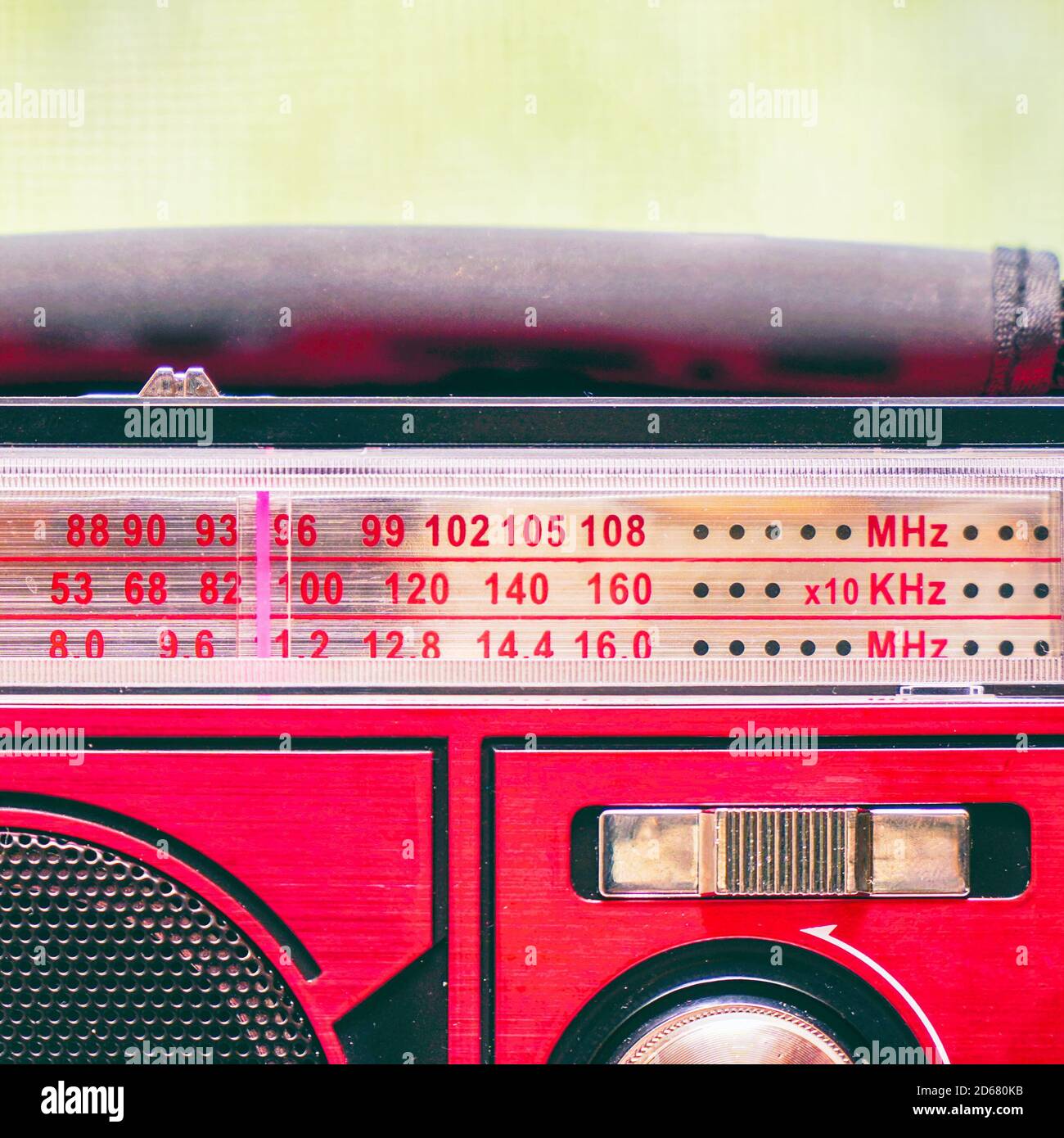 Old radio with analog tuning scale Stock Photo - Alamy