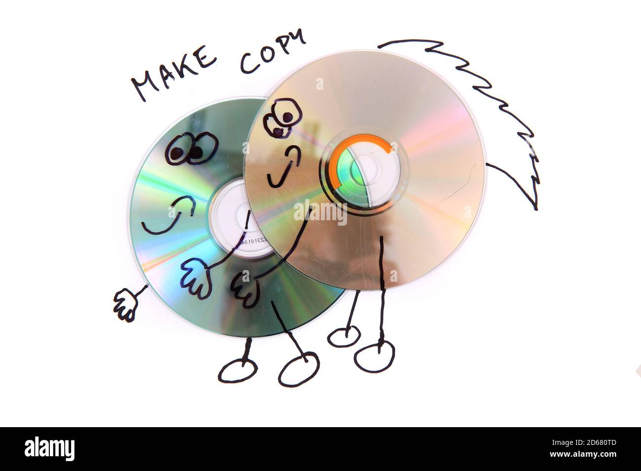make DVD and CD copy isolated on the white background Stock Photo - Alamy