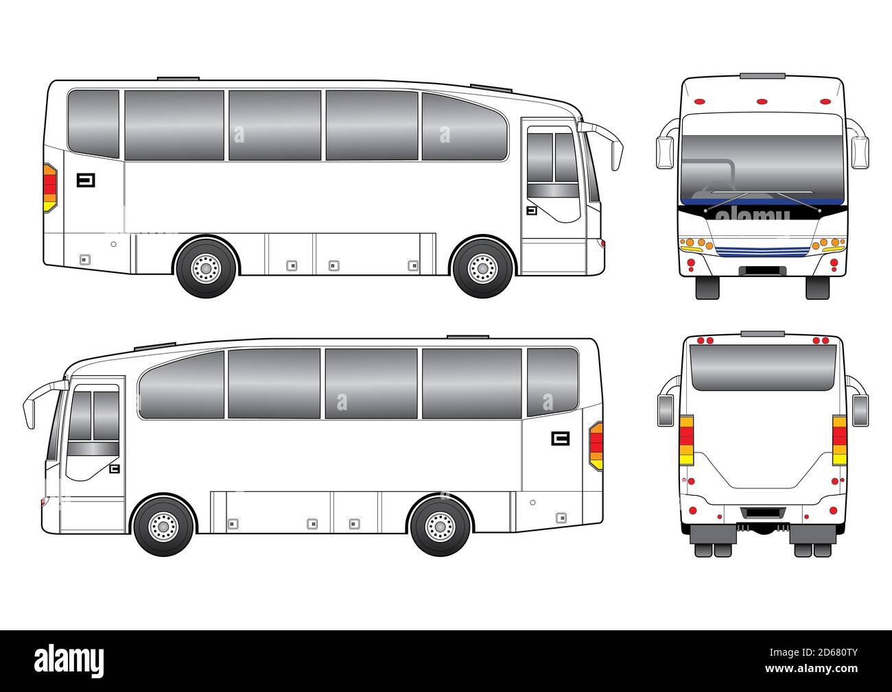 Vector luxury touring bus template on white background Stock Photo - Alamy