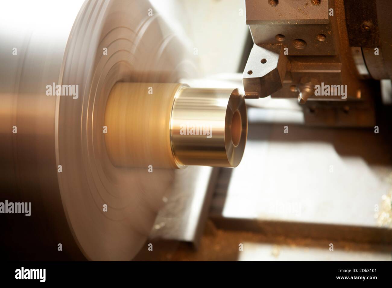 CNC Lathe Processing. Metalworking industry Stock Photo - Alamy