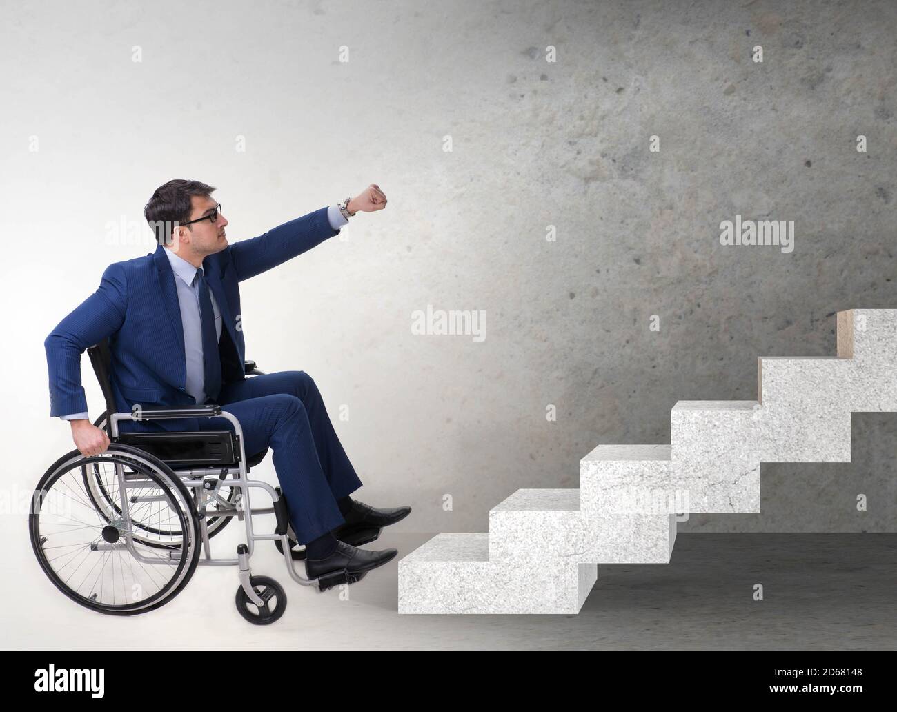The accessibility concepth with wheelchair for disabled Stock Photo - Alamy