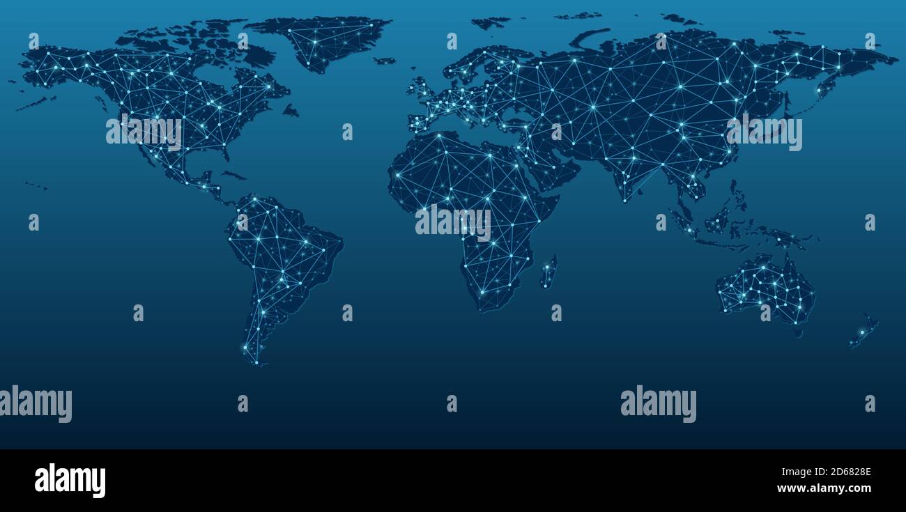 World Map Communication Networks Stock Vector Image & Art - Alamy