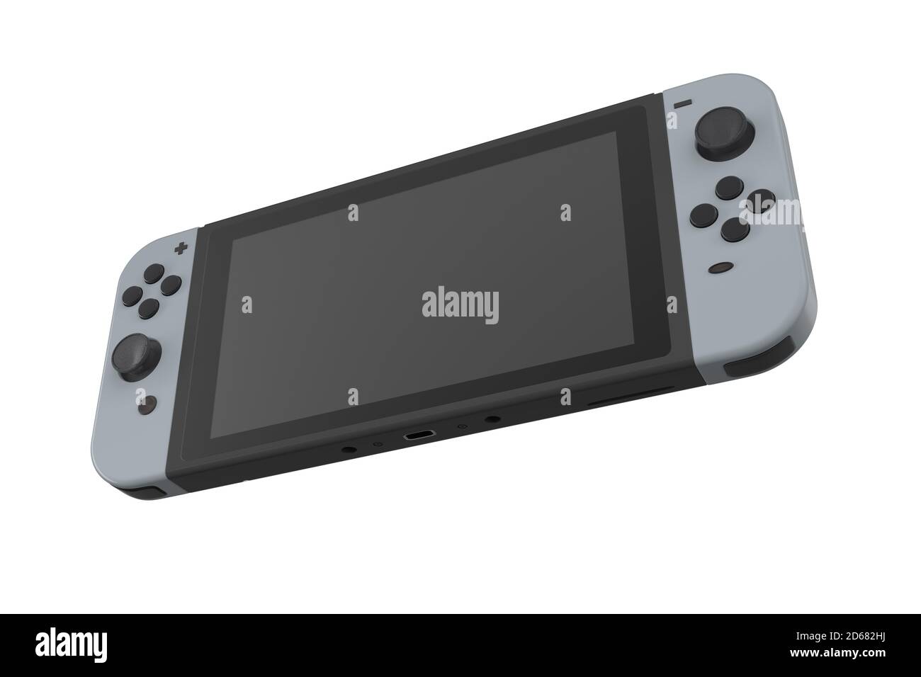 Realistic video game controllers attached to touch screen isolated on ...