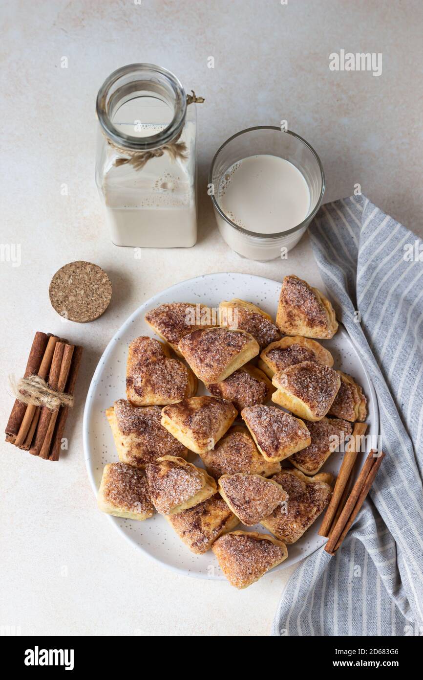 Triangles or angles cottage cheese cookies with sugar and cinnamon ...