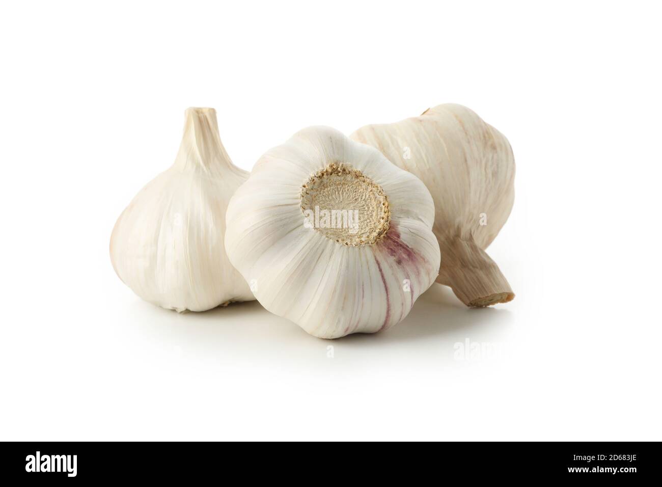 Raw fresh garlic isolated on white background Stock Photo - Alamy
