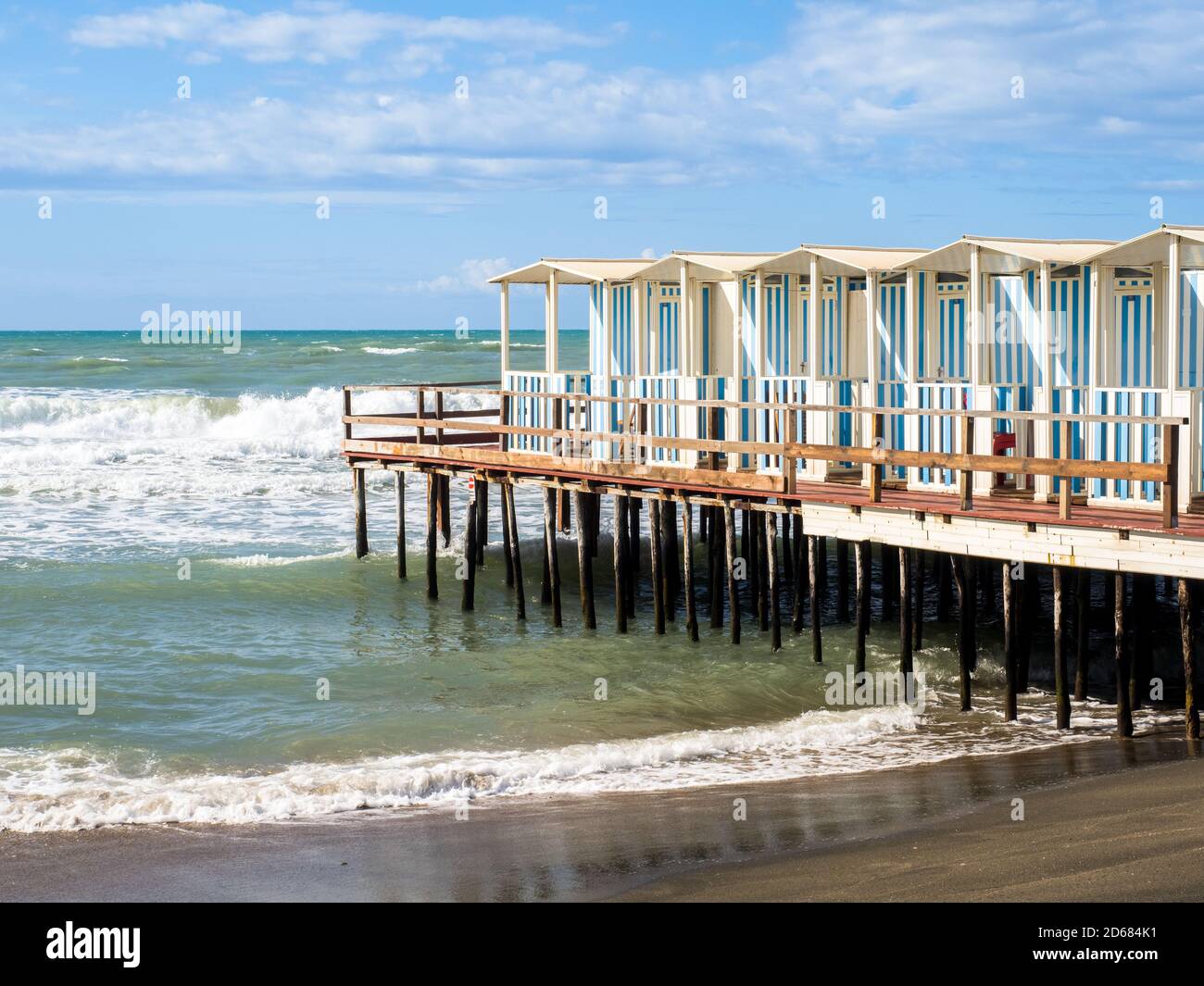 Beach cabins in Ostia Lido - Rome, Italy Stock Photo - Alamy