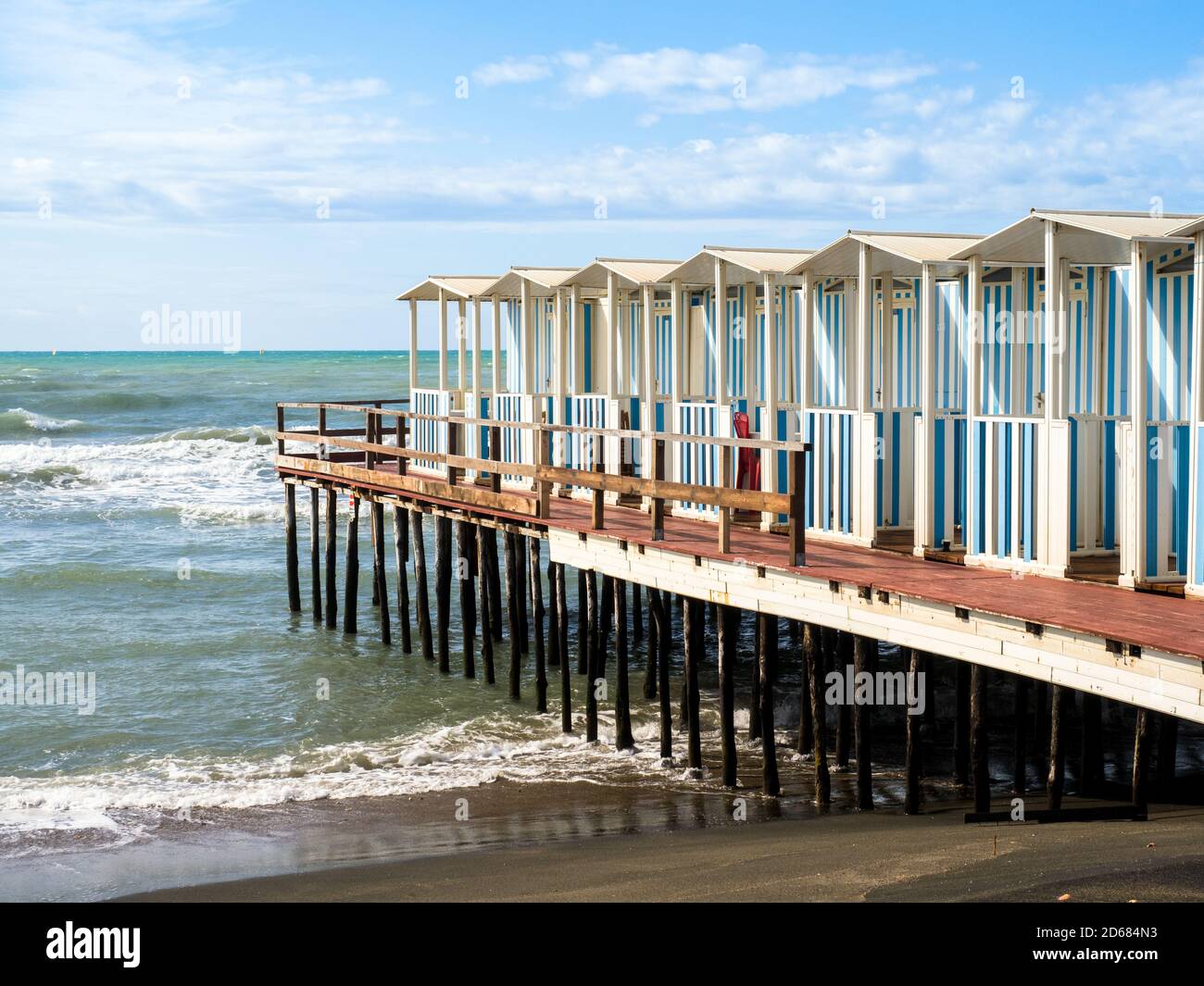 Beach cabins in Ostia Lido - Rome, Italy Stock Photo - Alamy